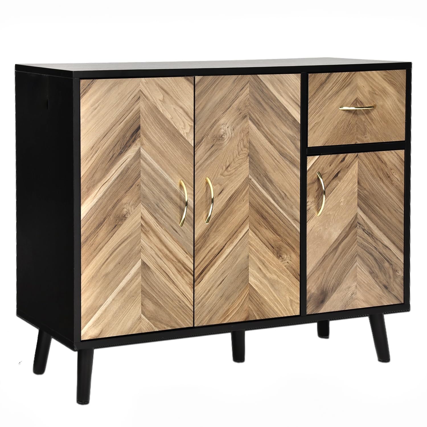 Buy AMZOOM Black Buffet Cabinet with Storage, Mid Century Modern ...