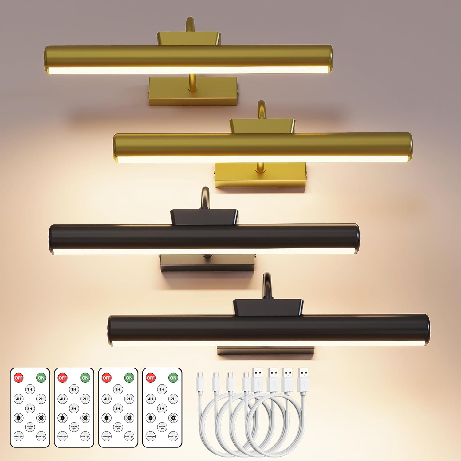 Picture Light Battery Operated, 13in Wireless Art Light for Paintings ...