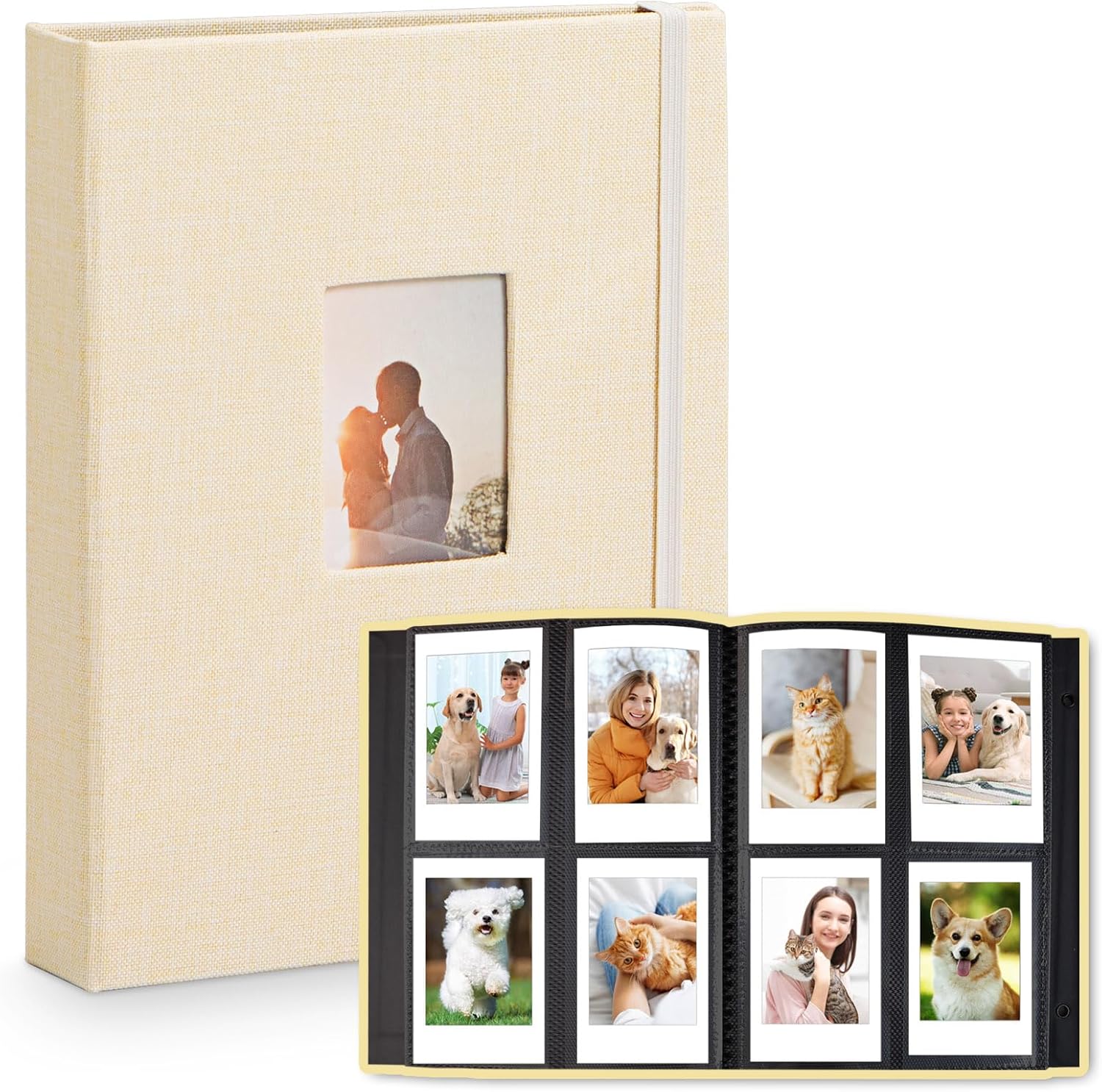 Meunmro 208 Pockets Mini Photo Albums, Linen Cover Polaroid Photo ...