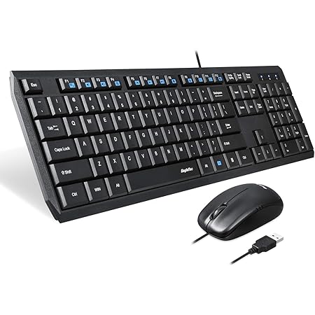 Amazon.com: Amazon Basics USB Wired Computer Keyboard and Wired Mouse ...