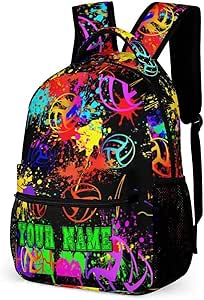 Amazon.com | Custom Volleyball School Backpack for Kids Girls Boys, 16 ...