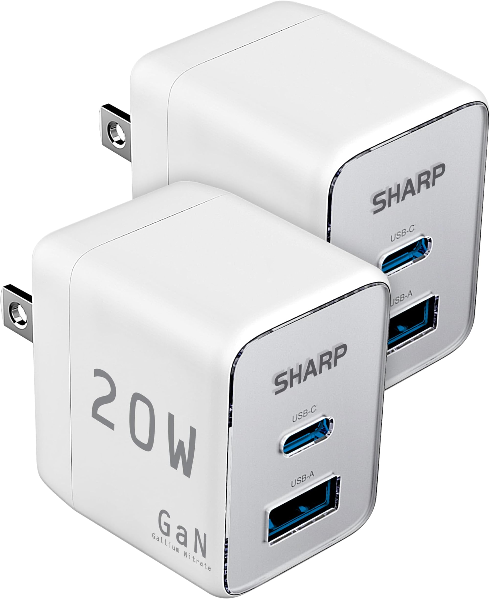 Amazon.com: Sharp USB C Charger, 2-Pack 20W, Dual Port (USB A+C ...