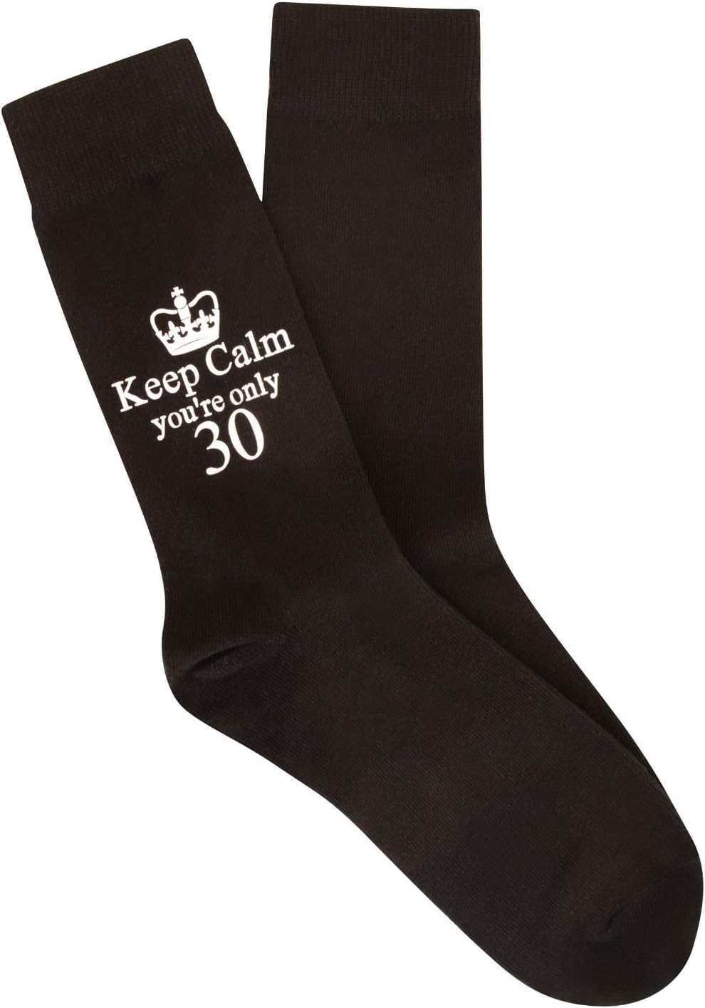 Amazon.com: Mens Keep Calm You're Only 30 Black Socks 30th Birthday ...