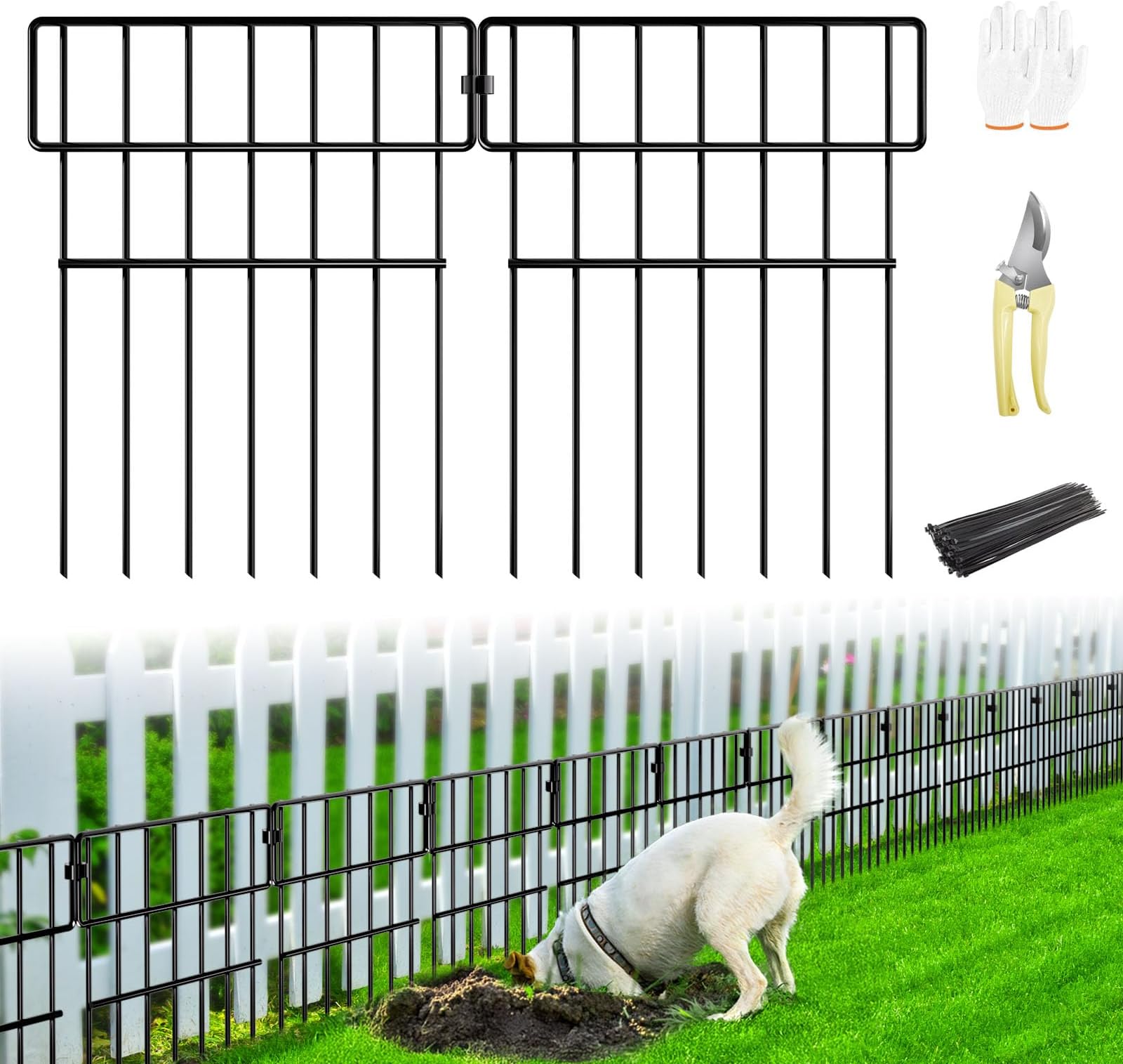 Amazon.com : Thealyn Metal Garden Fence 32 inch H x 28 inch W (5 Panels ...