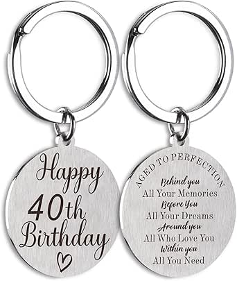 40th Birthday Keychain Gifts Women or Men 40 Year Old Birthday Gifts ...