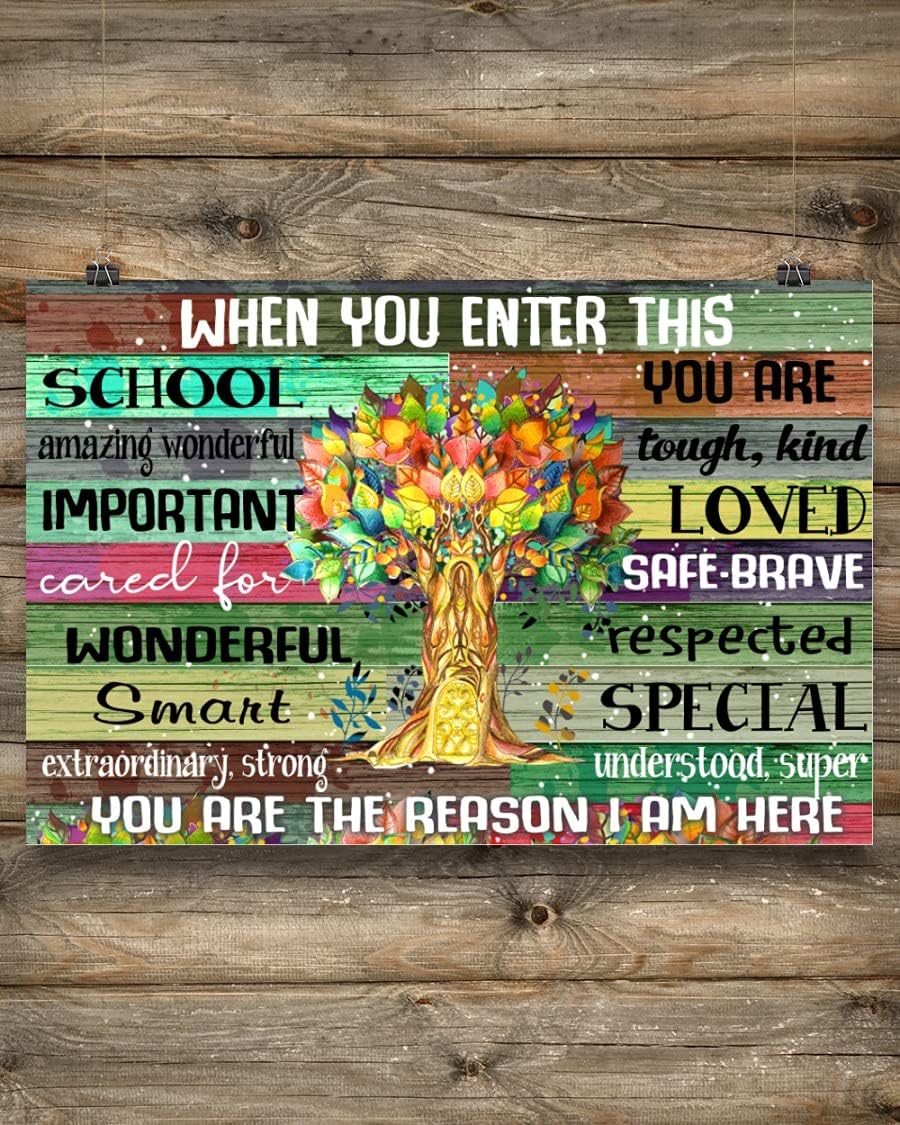 Amazon.com: Inspirational Classroom Poster, When You Enter This School ...