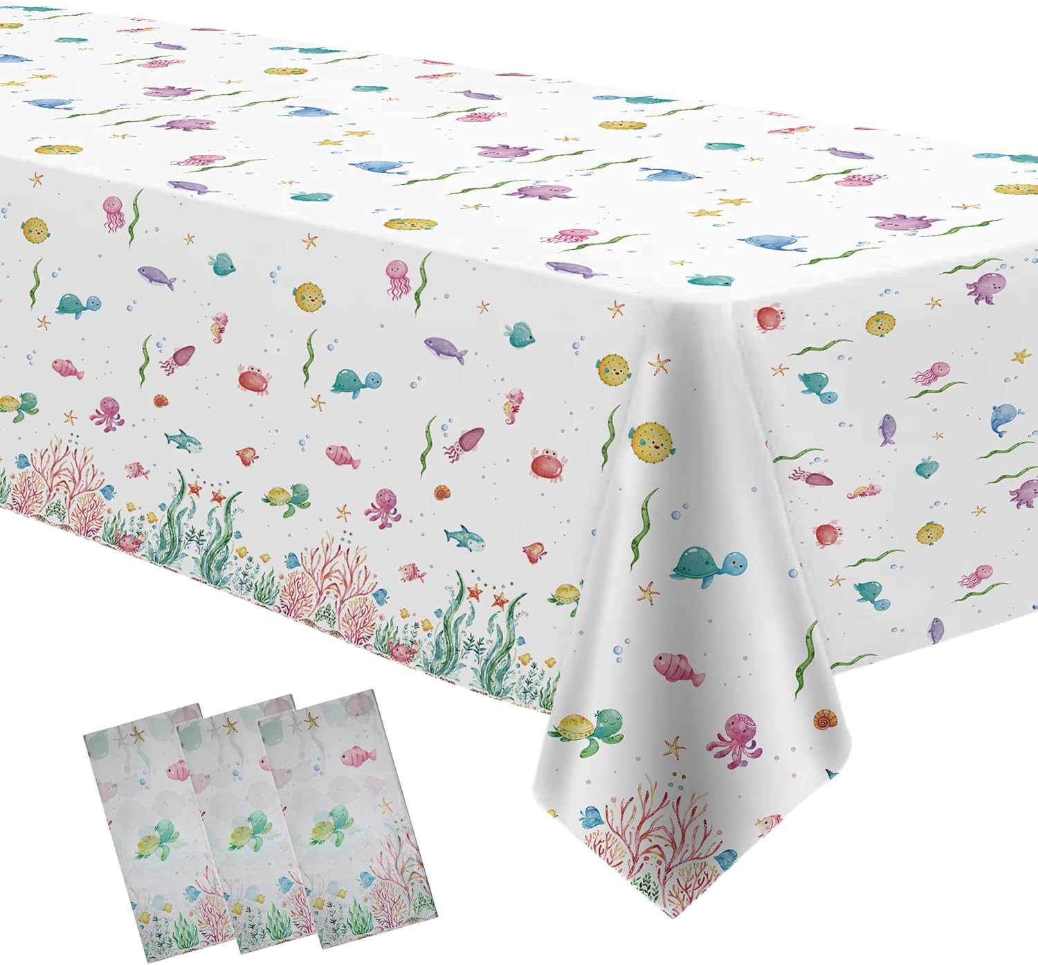 Amazon.com: APOWBLS Under The Sea Party Tablecloth Decorations ...