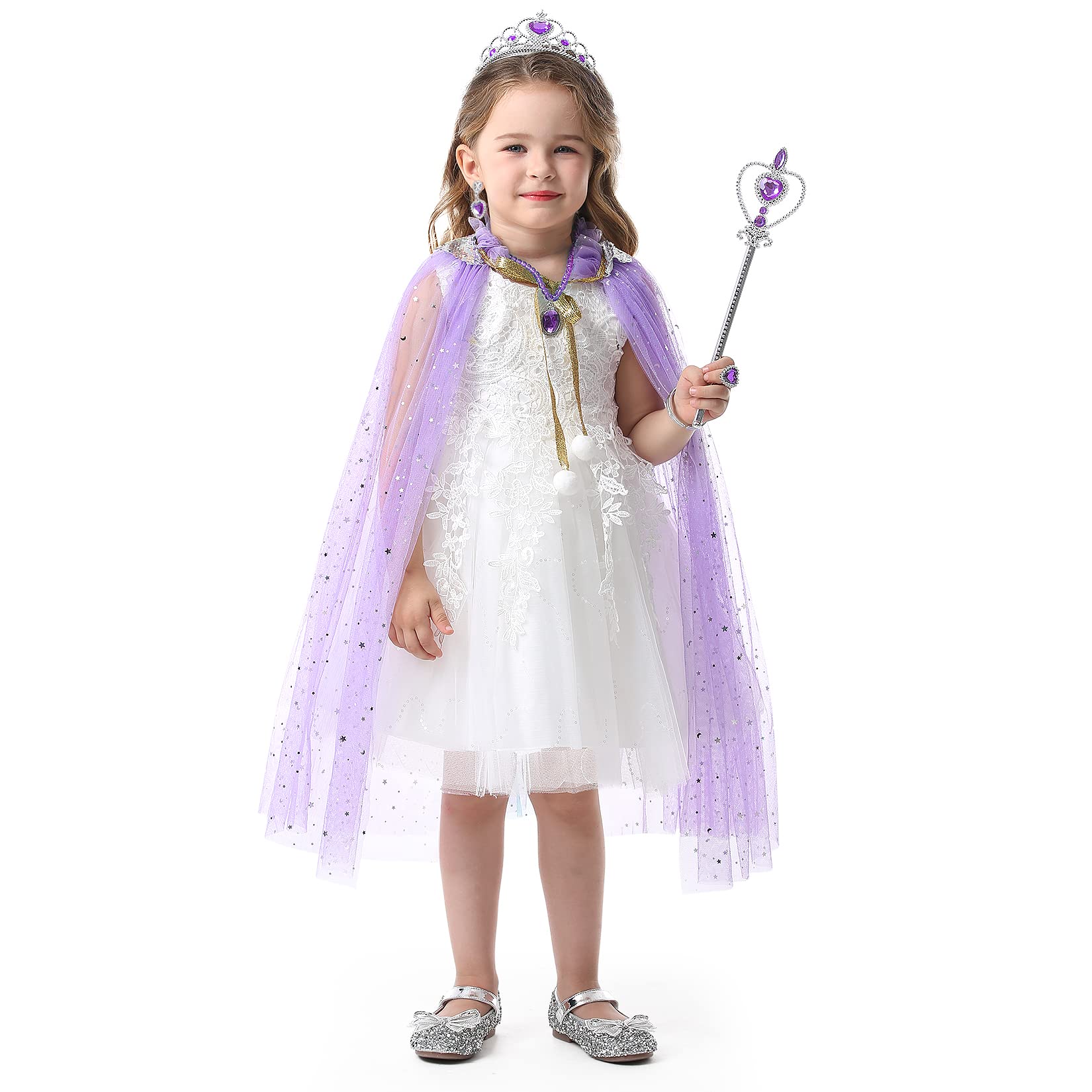 Snapklik.com : Fedio Princess Cape Set 7 Pieces Girls Princess Cloak