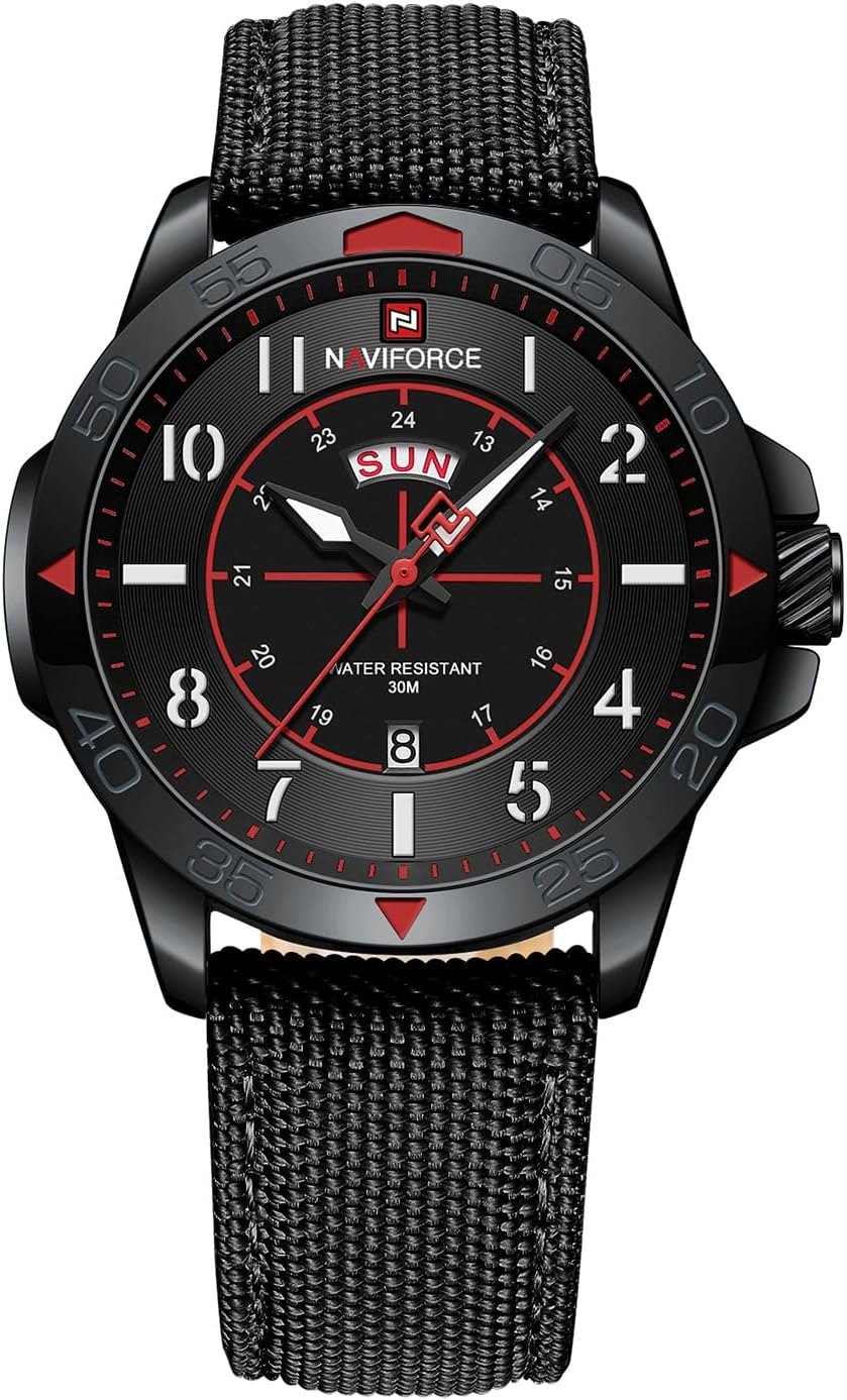 Amazon.com: NAVIFORCE Men's Sports Watch with Nylon Strap: Waterproof ...