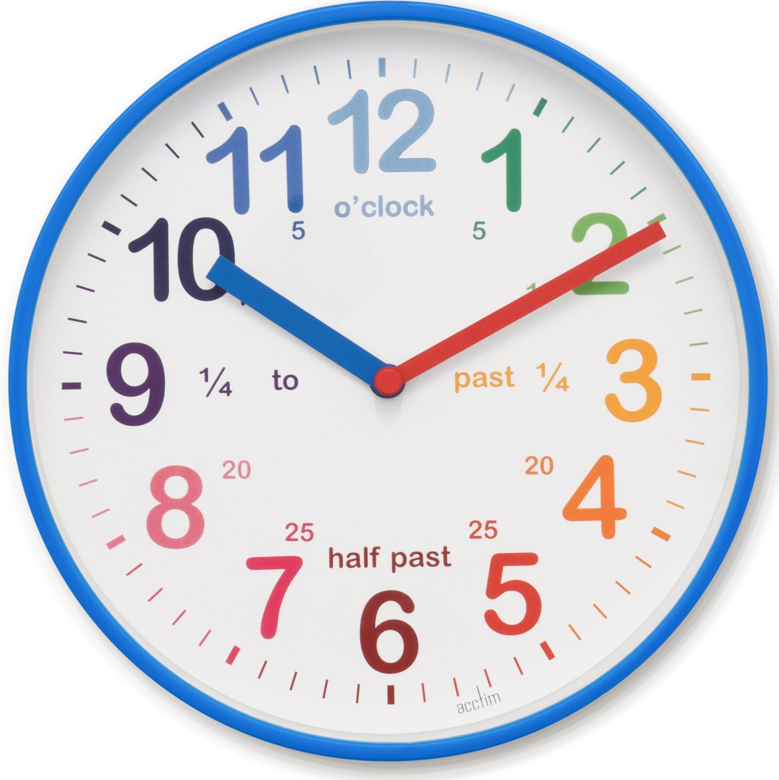 Acctim Kids Wall Clock, Multicolour, 26 cm l x 26 cm w : Amazon.co.uk ...