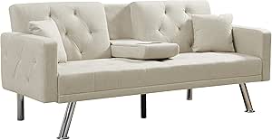 Amazon.com: Eafurn Versatile Convertible Futon Sofa Bed Twin Size ...