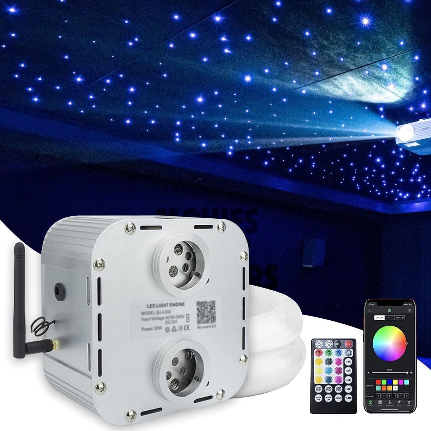 AMKI High Brightness Dual Head 32W Twinkle 1800pcs Fiber Optic ...