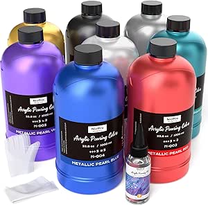 Amazon.com: Nicpro 8 Colors 33.8 oz Large Bulk Metallic Acrylic Pouring ...