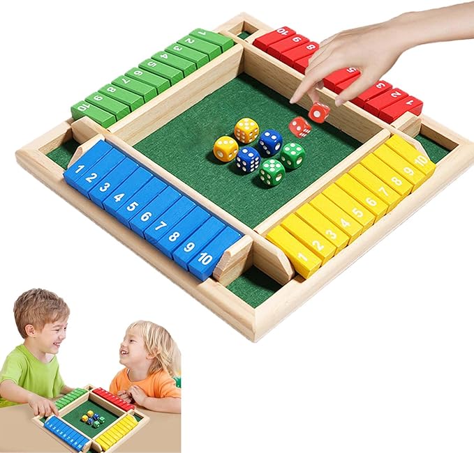 UOKOW Cierra la Caja Juego de Mesa, Juego de Dados Central Izquierdo y ...