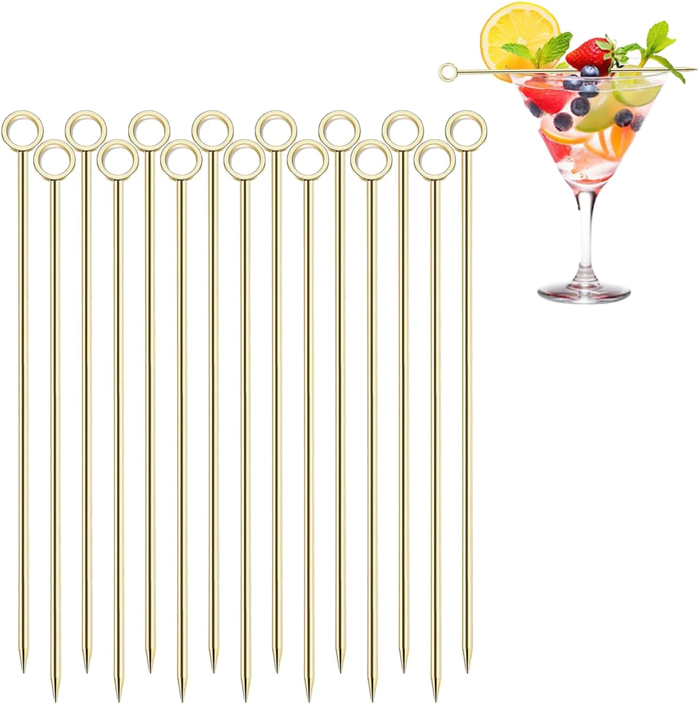 Amazon.com | 15PCS Stainless Steel Martini Picks, Reusable Appetizer ...