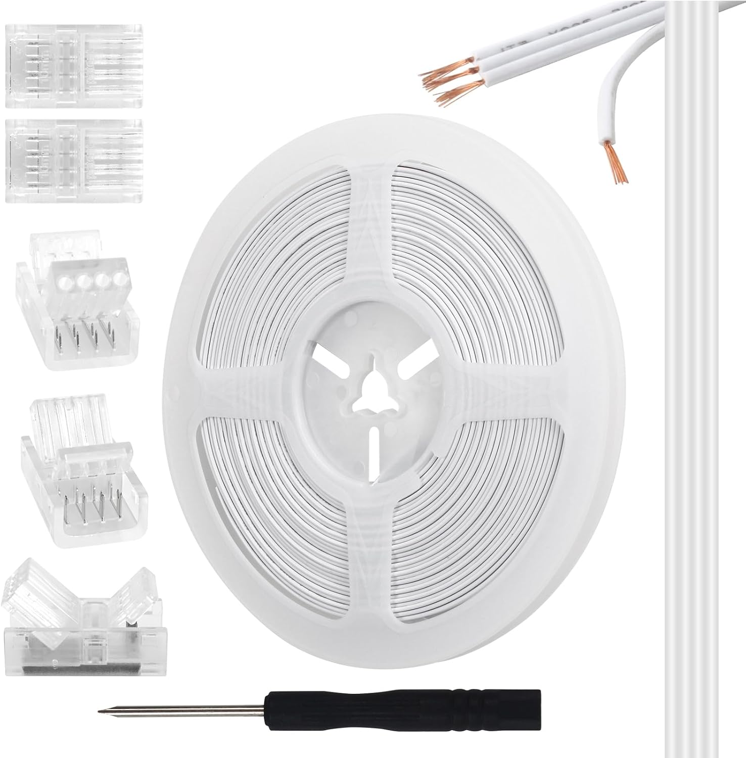 VIPMOON 10M/32.8ft 4 Pin LED Strip Light Extension Cable with 5 Pcs 4 ...