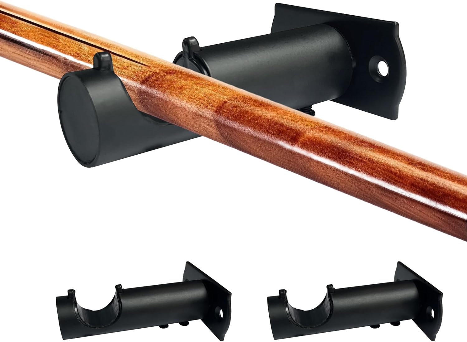 Amazon.com: 2 Pack Ceiling or Wall Mount Curtain Rod Brackets Holders ...