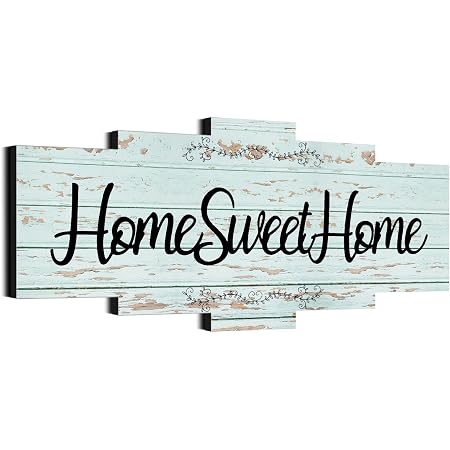 Amazon.com: Jetec Home Sweet Home Sign, Rustic Wood Home Wall Decor ...