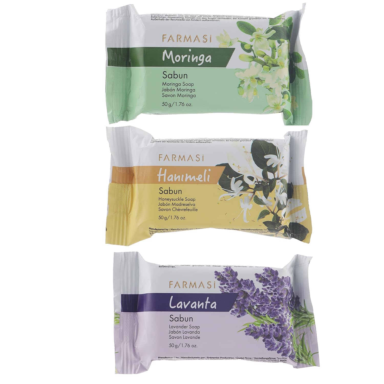 FARMASI Juego de jabón natural lavanda calmante, madreselva dulce y ...