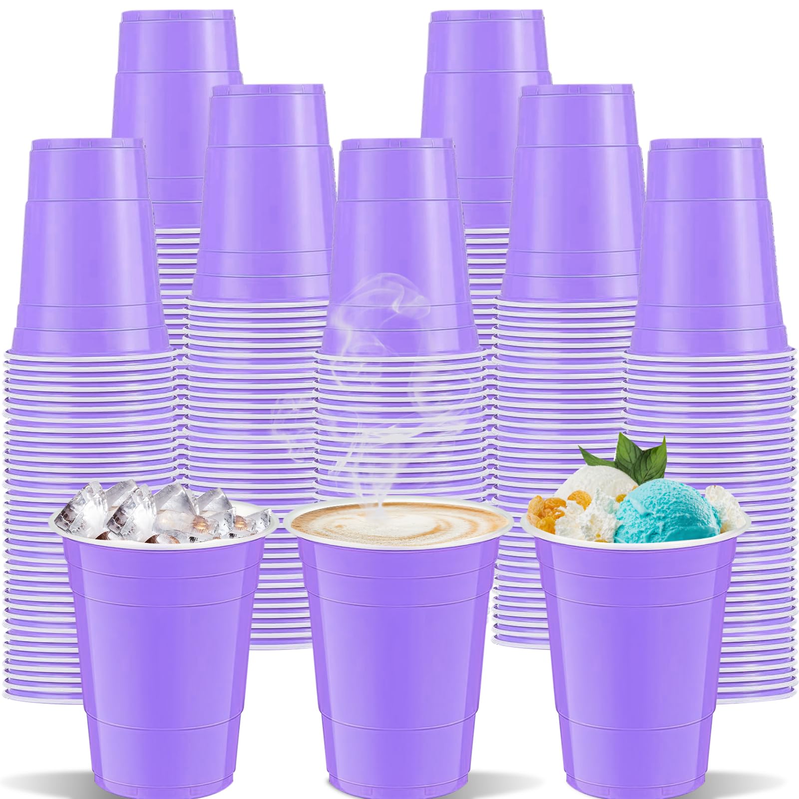 Snapklik.com : Cssopenss 120 Pcs Purple Plastic Cups 16 Oz Purple Party Cups Mardi Gras Plastic ...