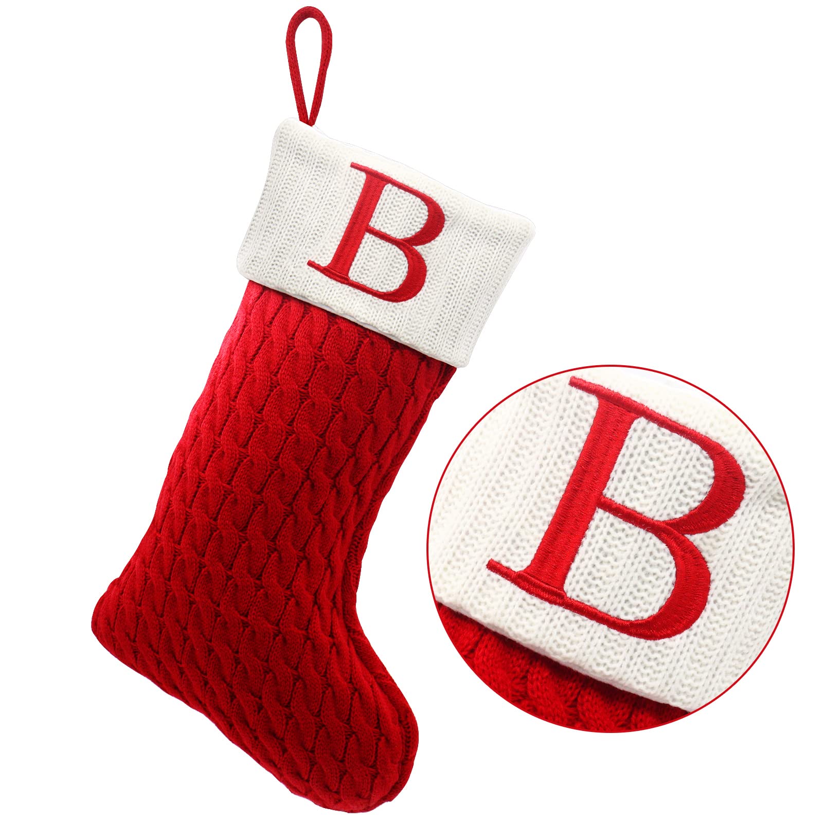 Amazon.com: ZOEA 20 Inches Christmas Stockings with Initials, Large ...
