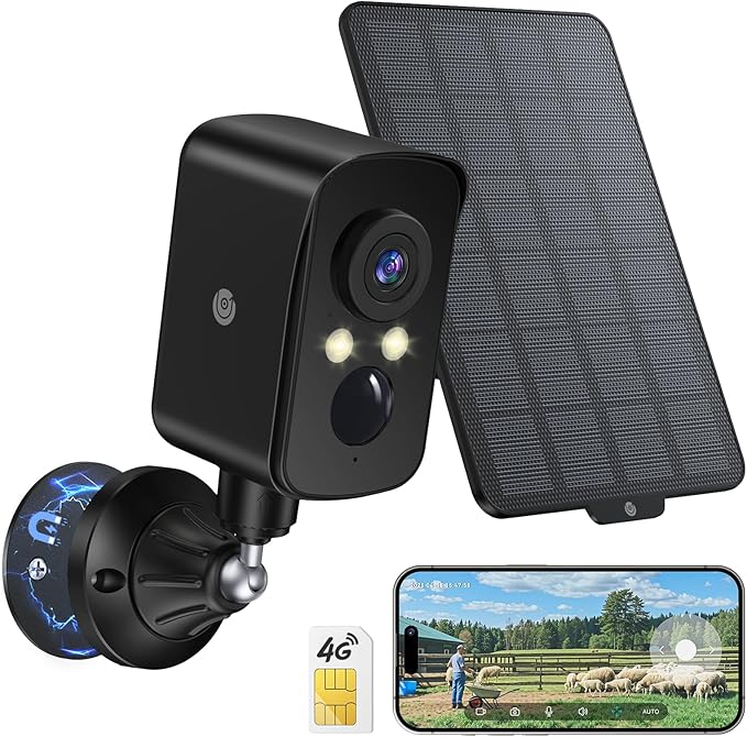 Amazon.com : 4G LTE Cellular Security Camera Wireless Outdoor, Magnetic ...