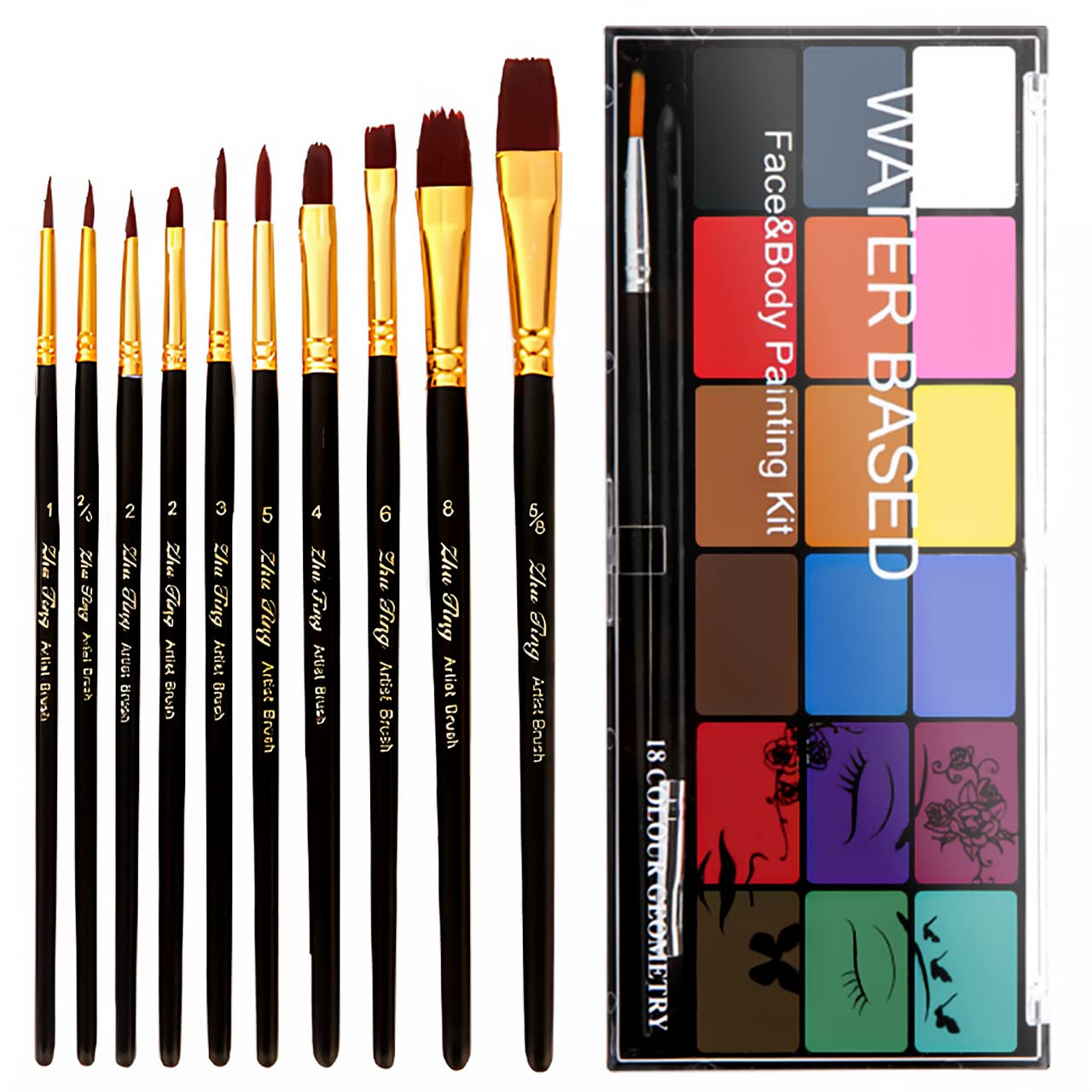 Amazon.com : BRIMFULITE Body & Face Painting Kit Non-Greasy Washable ...