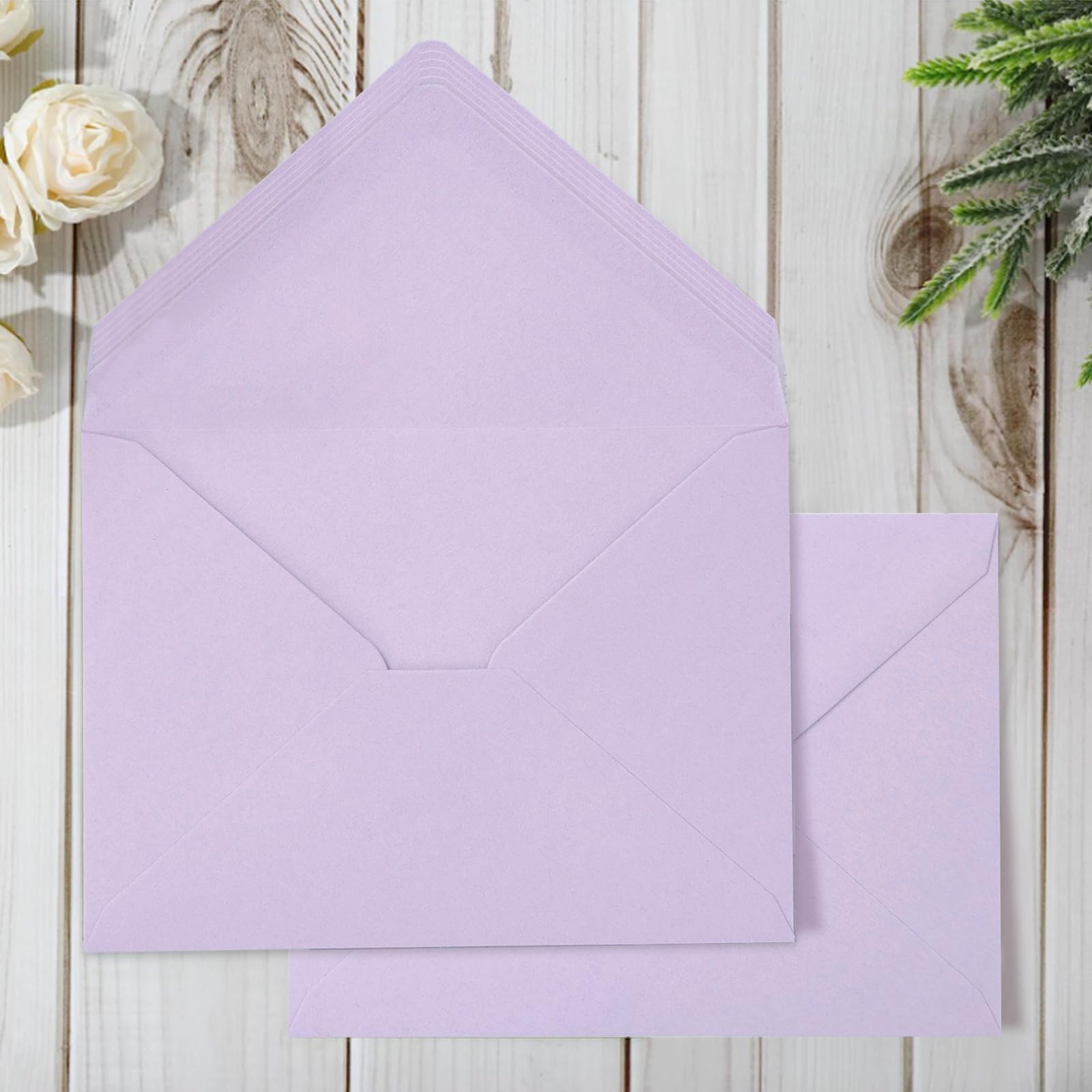 Amazon.com : Whaline 50Pcs A7 Invitation Envelopes Set Purple Greeting ...