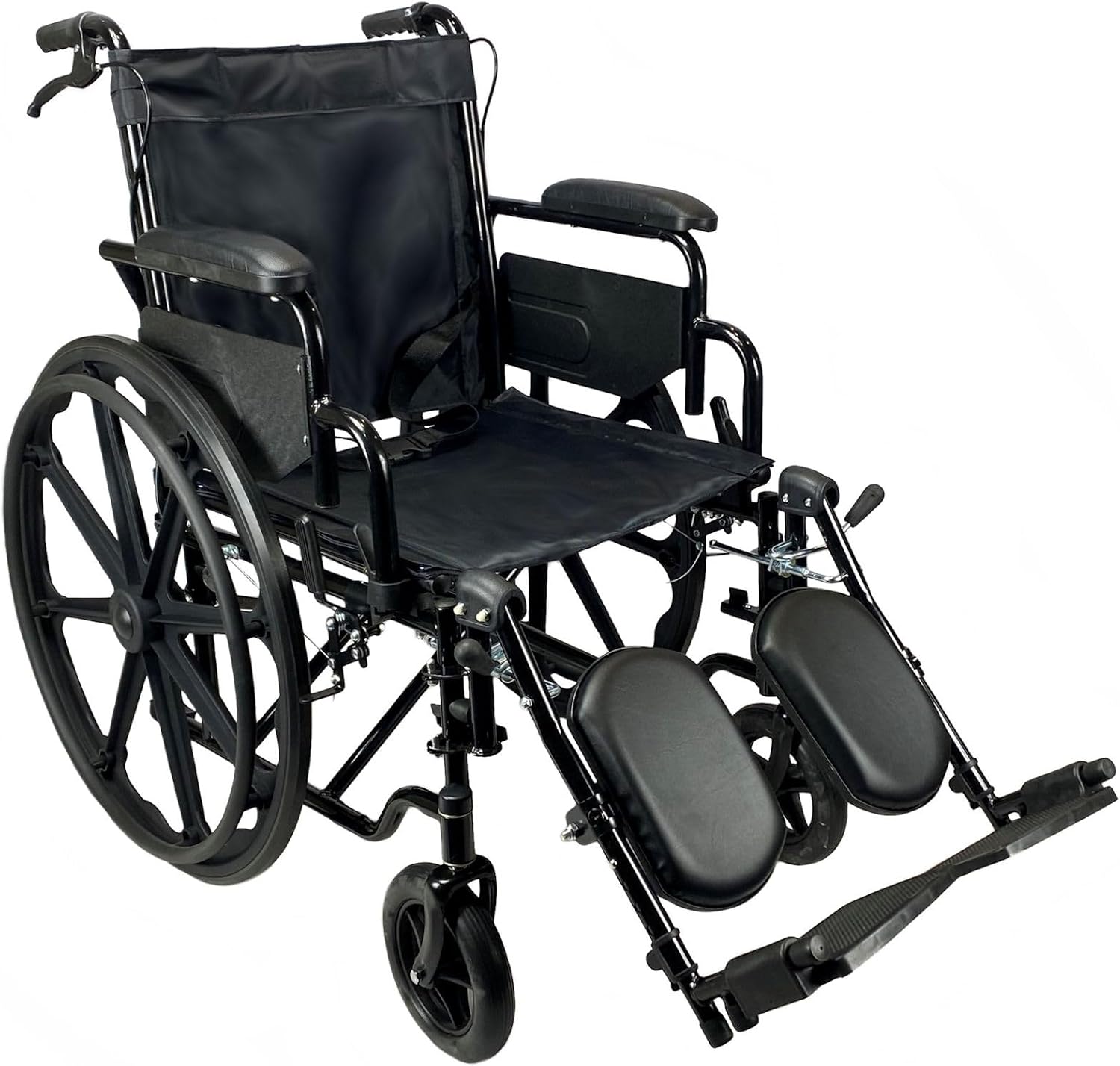 Lightweight Folding Wheelchair with Elevating Padded Leg Rest Supports ...