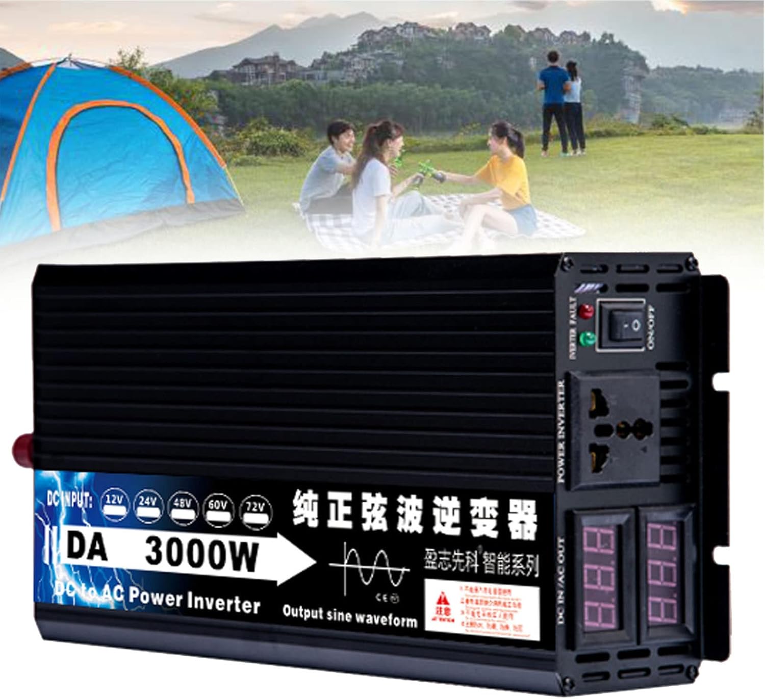 Amazon.com: BEZAX Pure Sine Wave Inverter Dc 12V 24V 48V 60V 72V to Ac ...