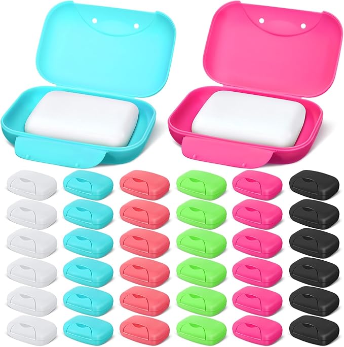 Amazon.com: Nuogo 48 Pcs Soap Box Holder Bulk Portable Travel Soap Dish ...