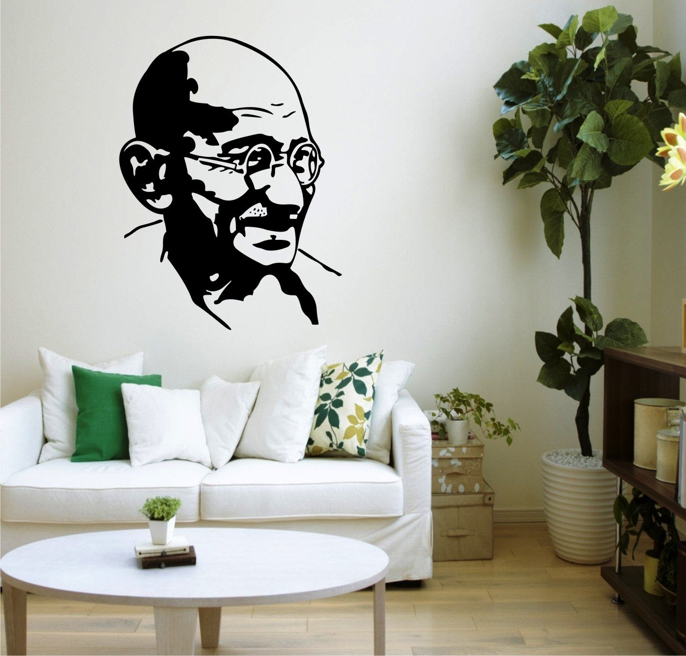Mahatma Gandhi Black Wall Decal and Sticker(77 * 59) cm : Amazon.in ...