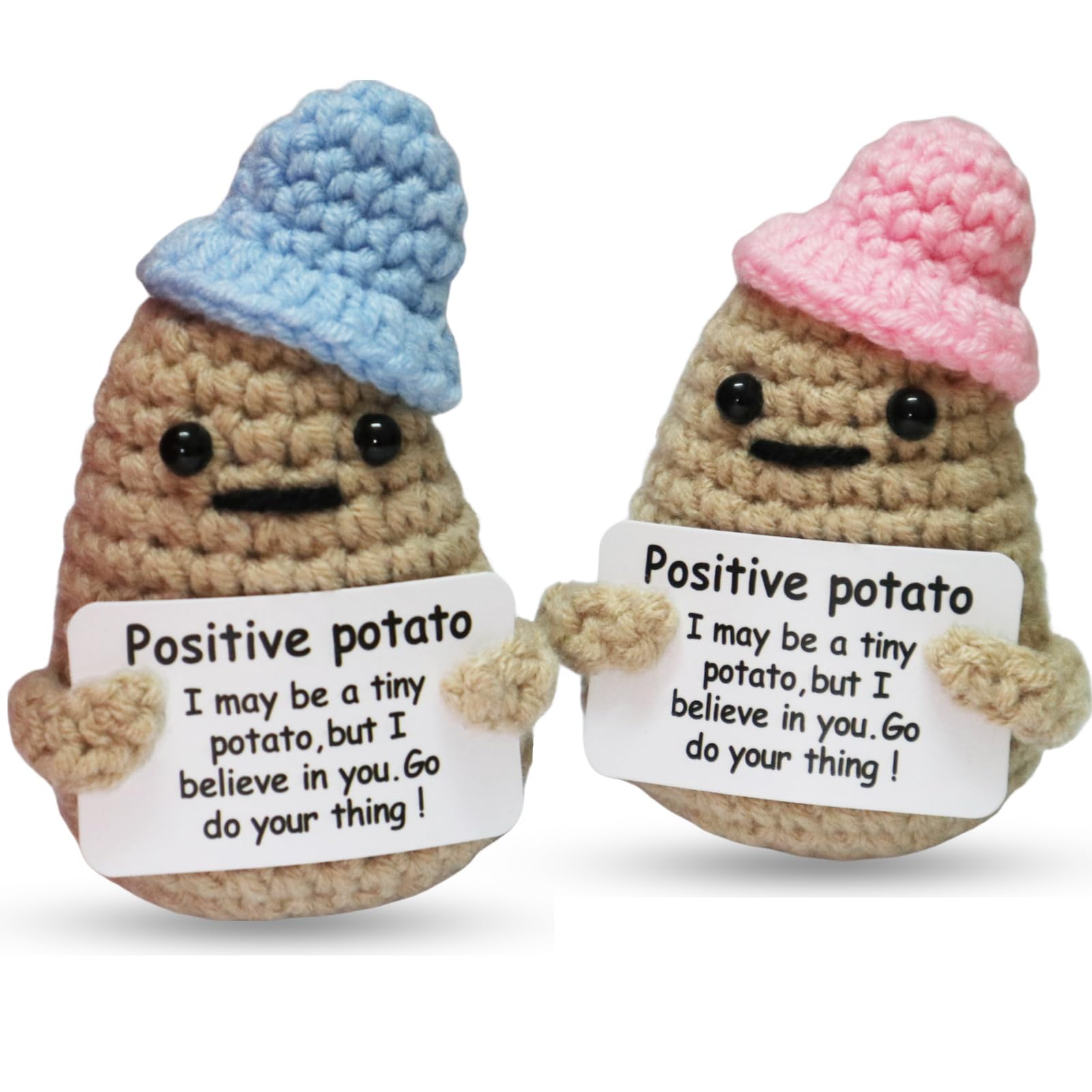 Amazon.com: JoyChoi Crochet Positive Potato 2 Pack, Mini Funny Gifts ...