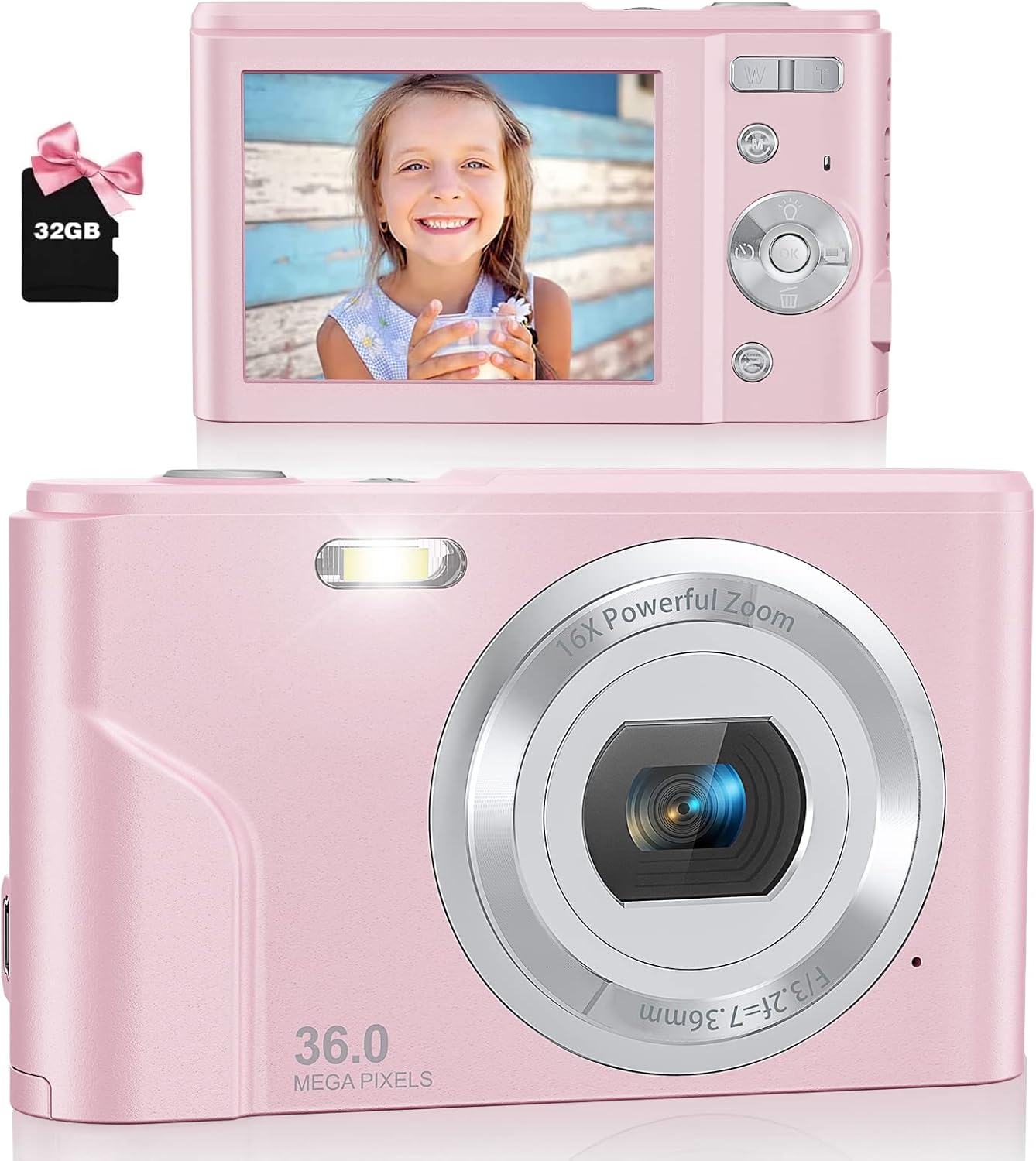 Amazon.com: Digital Camera with 32GB SD Card, Lecran Kids Camera FHD ...