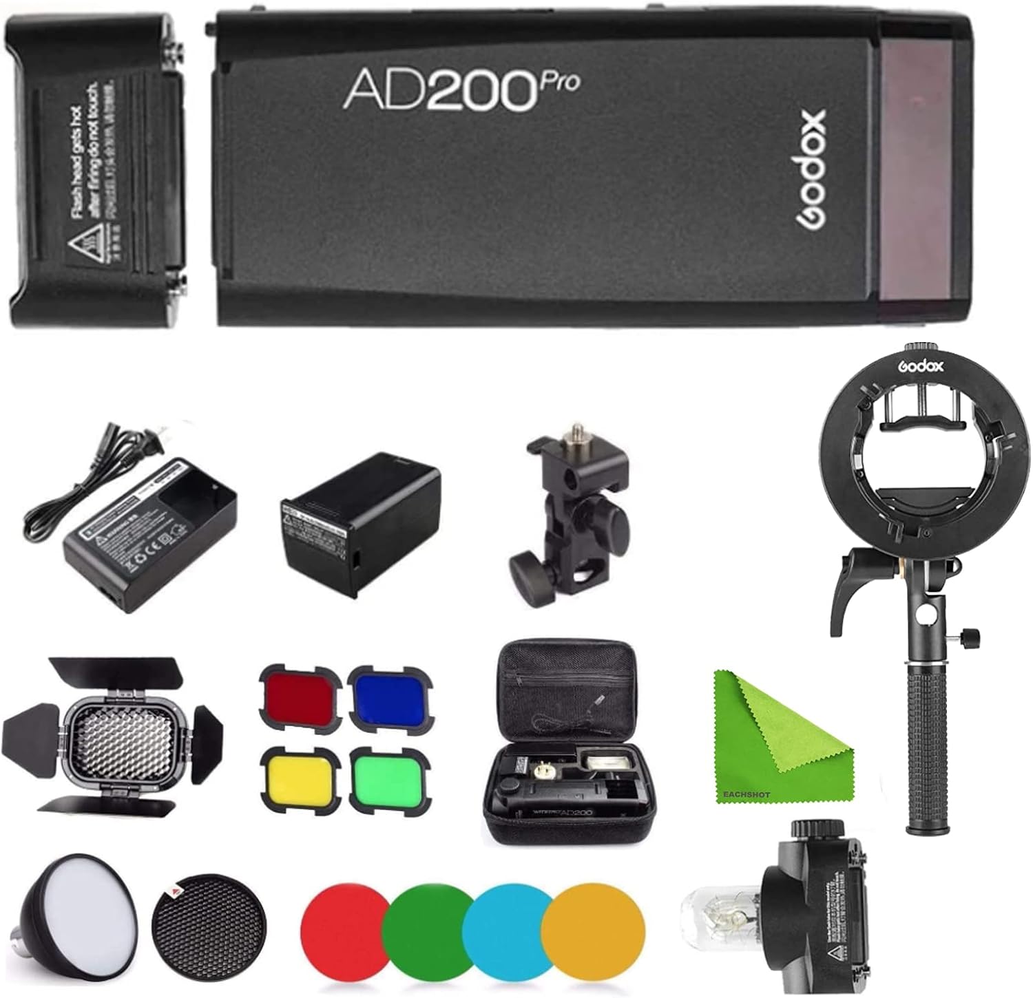 Amazon.com: Godox AD200 Pro AD200Pro Flash Strobe Speedlight w/Godox S2 ...