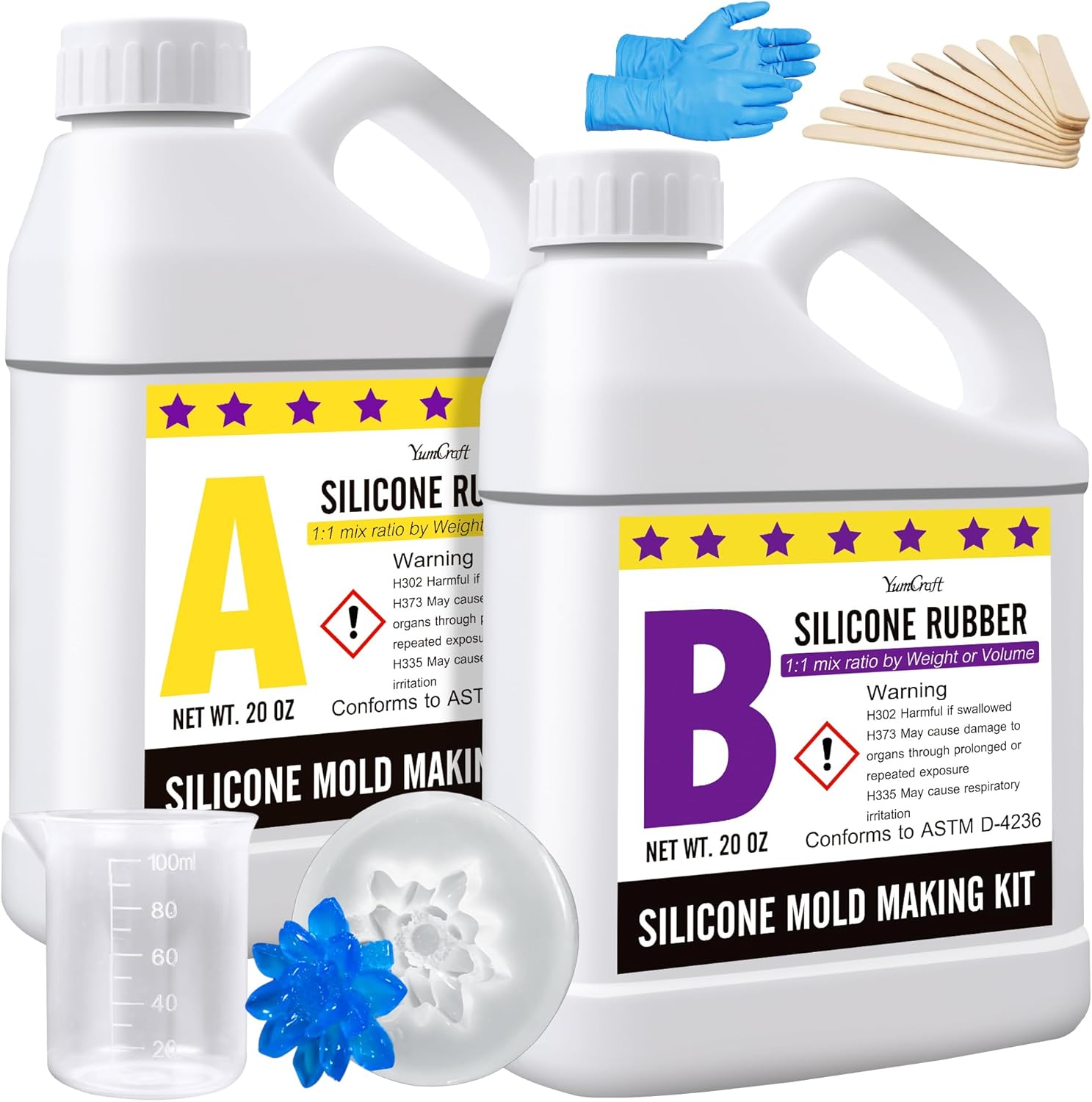 Amazon.com: Silicone Mold Making Kit - 40oz Elastic Liquid Silicone ...