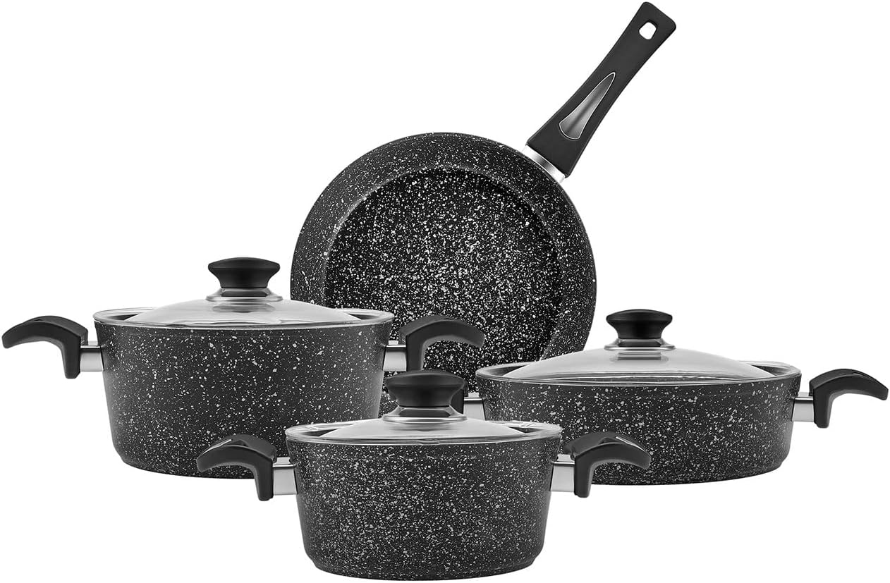 Karaca Defne 7-Piece Granite Pots and Pans Set - Biogranite Cookware ...