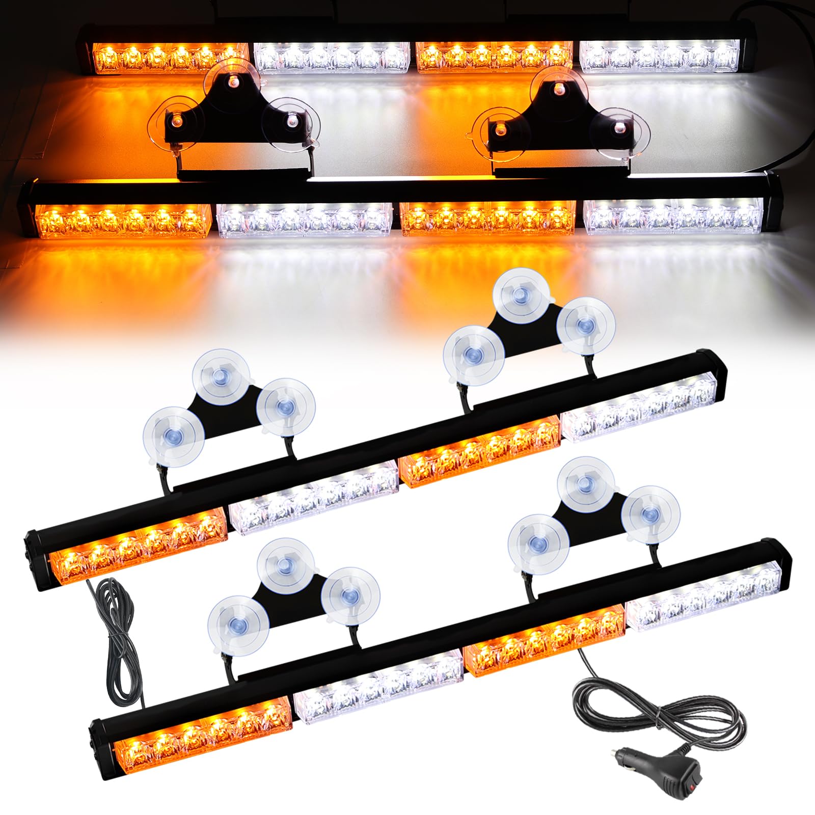 Amazon.com: AUTOXBERT 2×24 inch Emergency Strobe Light Bar Traffic ...