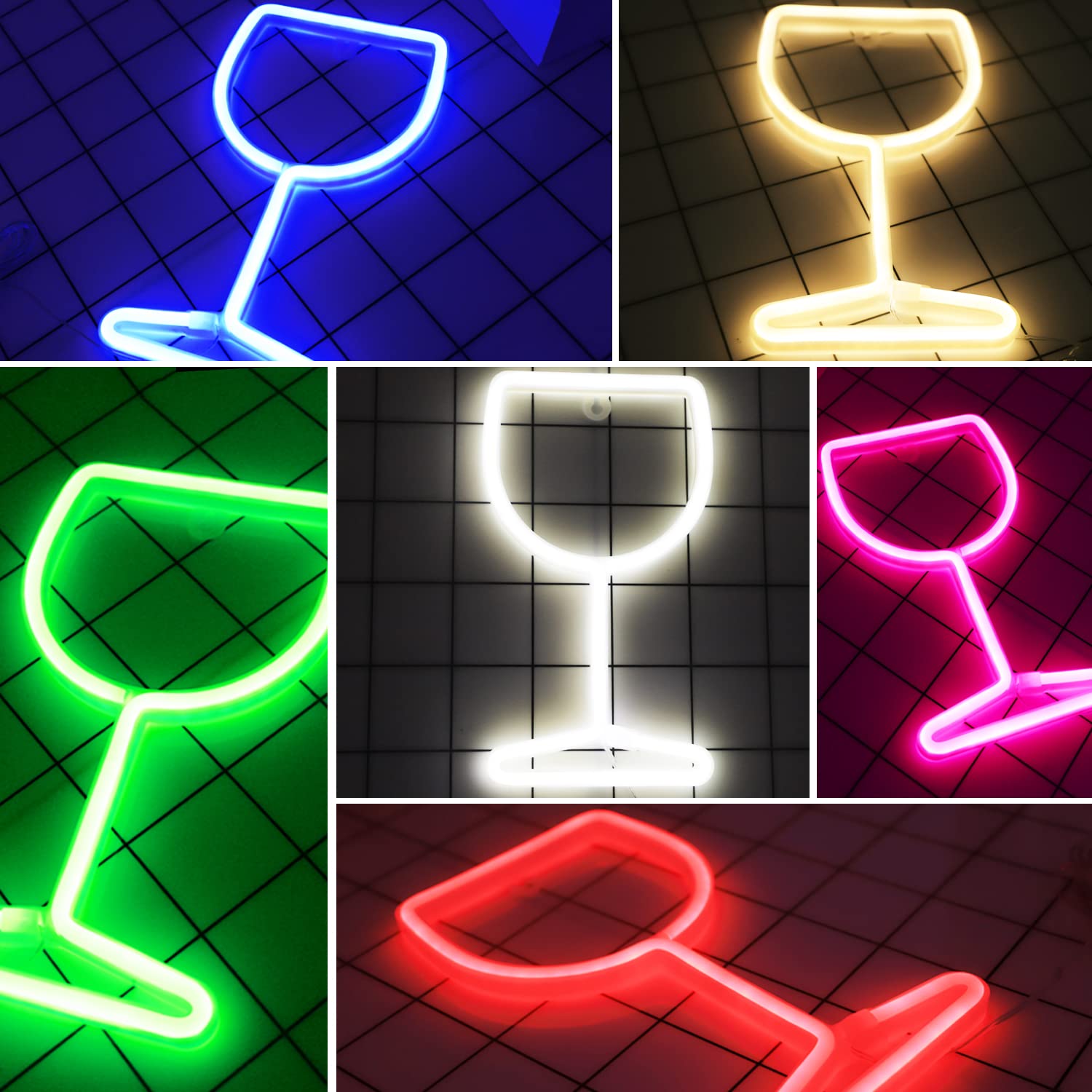 Snapklik.com : Neon Signs Wine Glass Lights, LED Neon Light For Bar ...