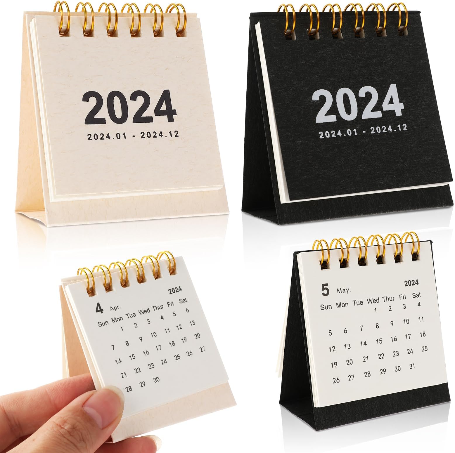 Amazon.com : Mini Desk Calendar 2023-2024 Monthly Daily Small Standing ...