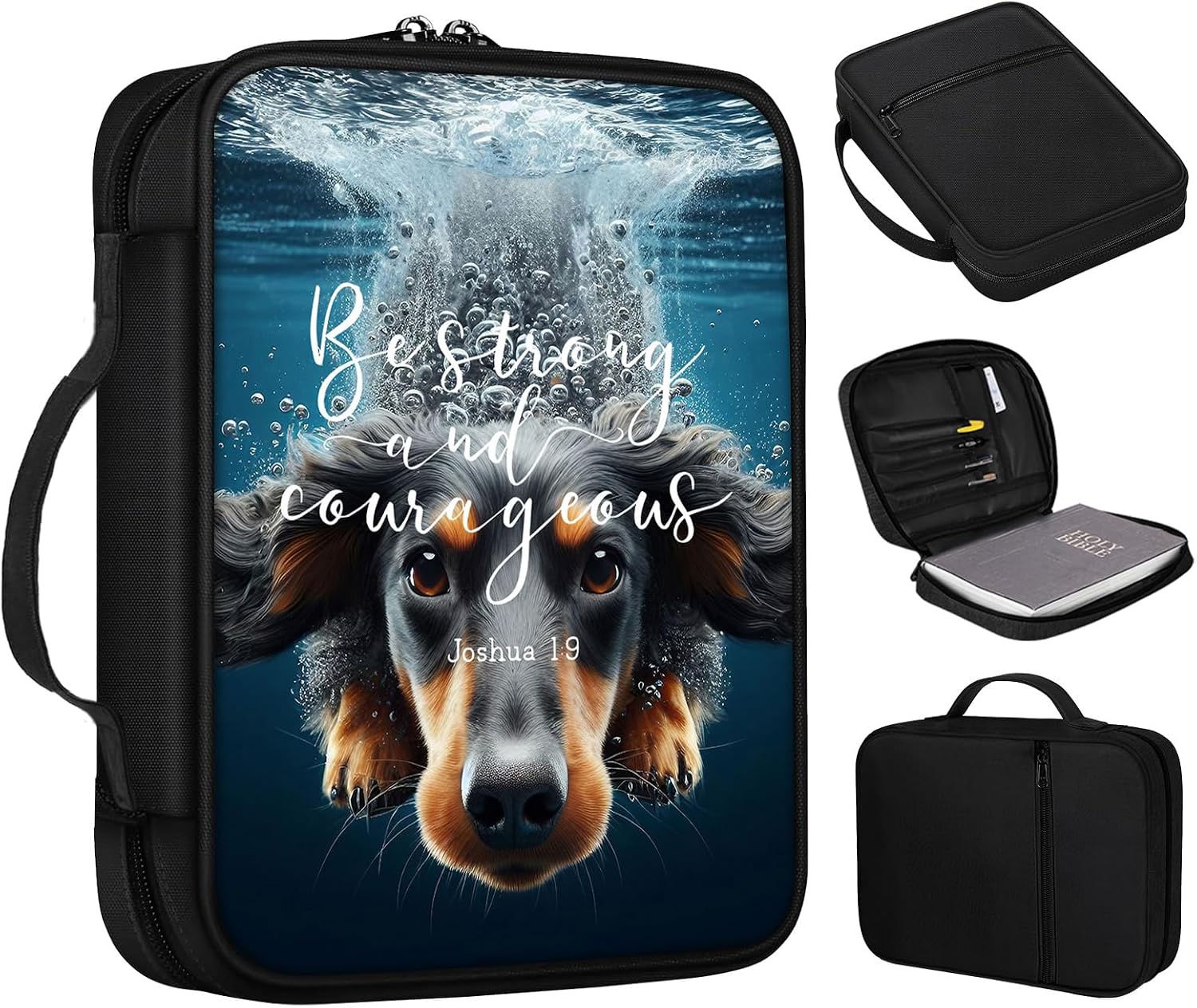 Amazon.com: EDGFRTOIO Bible Cover, Bible Quote Joshua 1:9 Bible Case ...