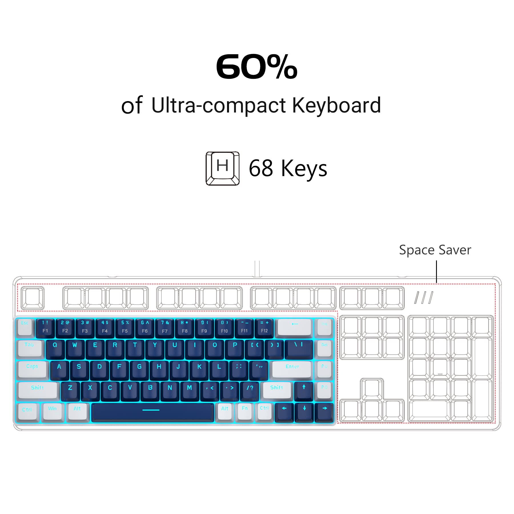 Snapklik.com : MageGee Portable 60% Mechanical Gaming Keyboard, MK-Box ...