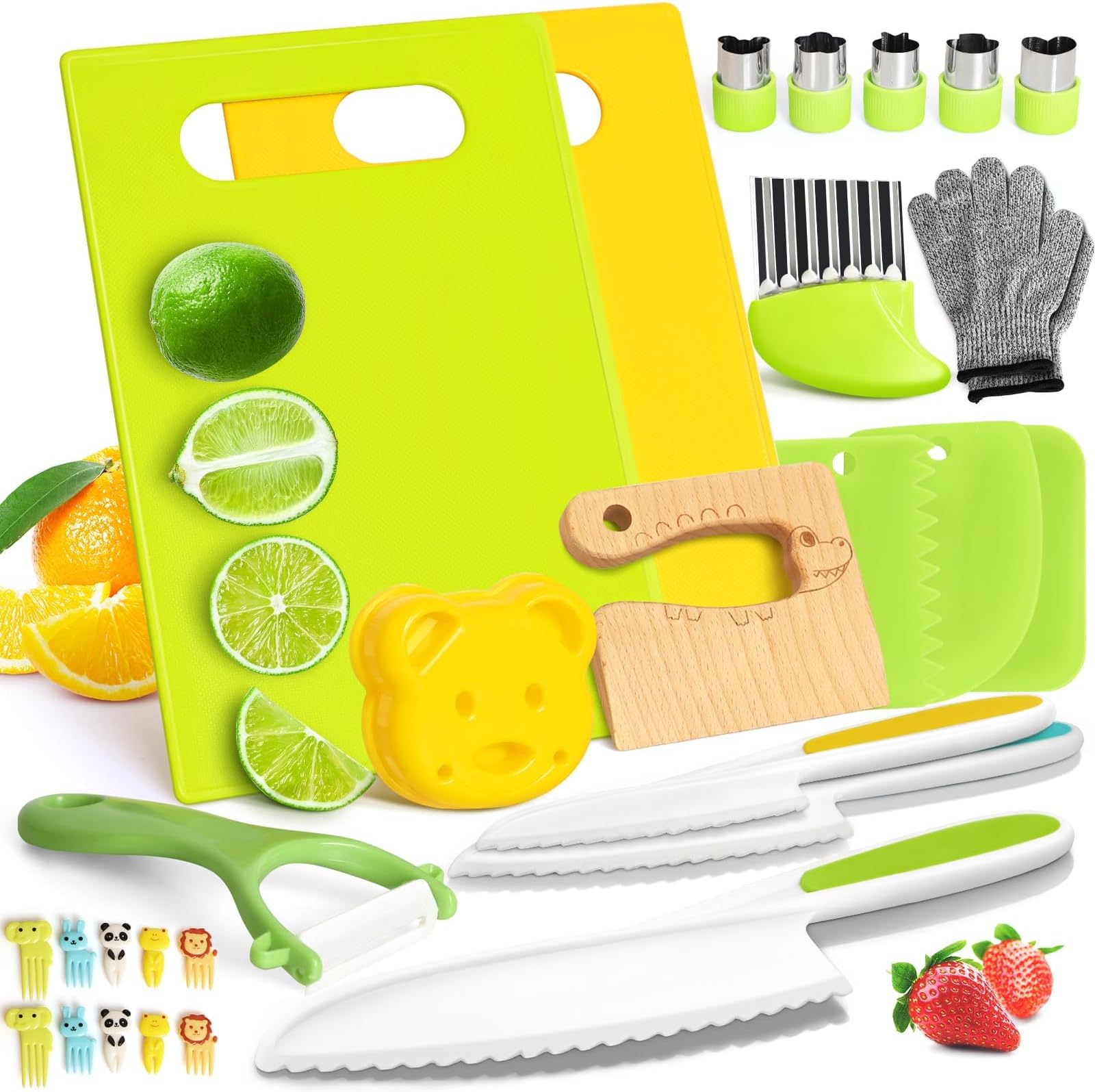 17PCS Kids Cooking Sets Real Cooking Montessori Kitchen Tools for ...