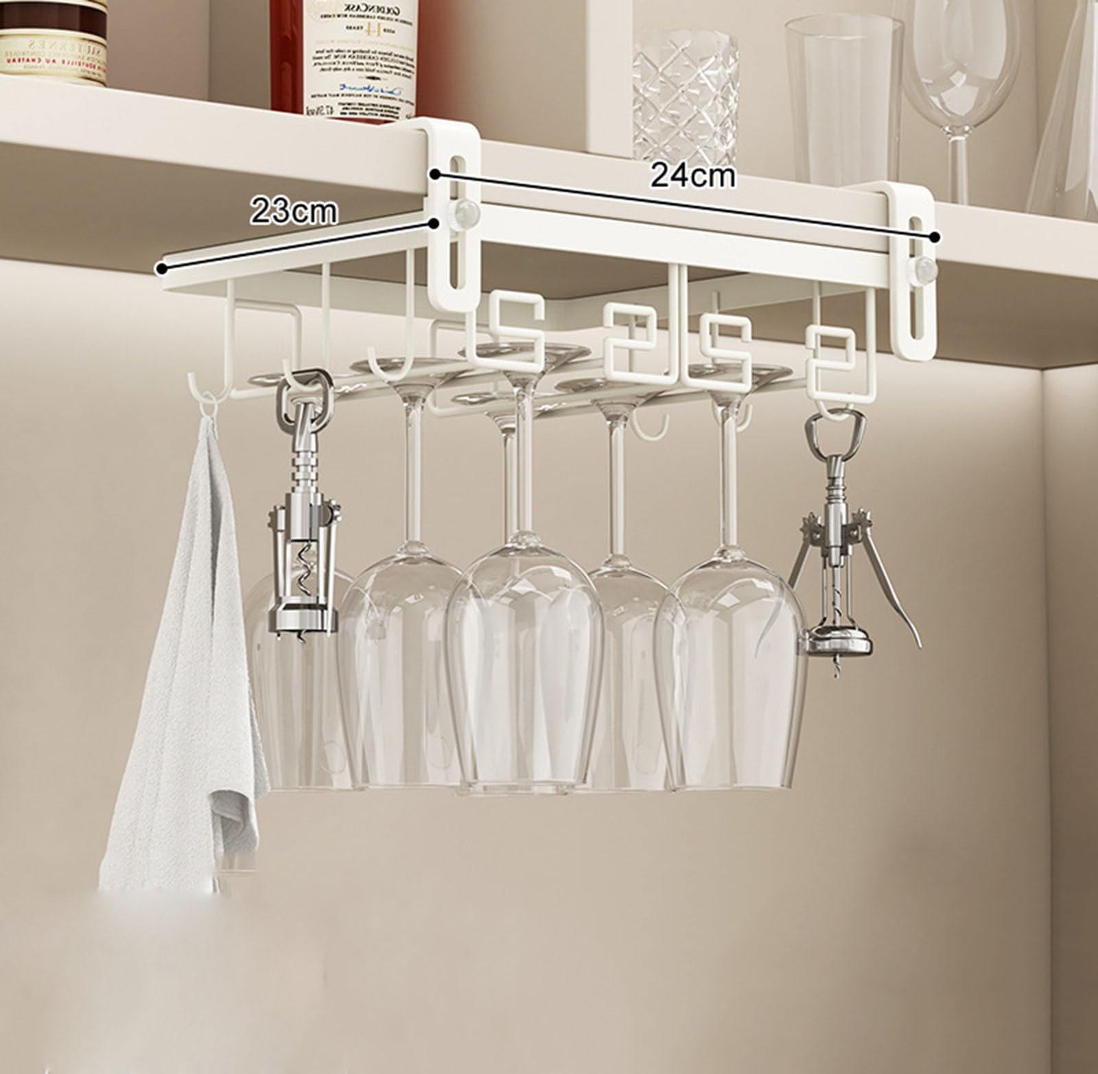 Under Cabinet Glass Rack Omega National Wood Wine Glass Stemware Racks