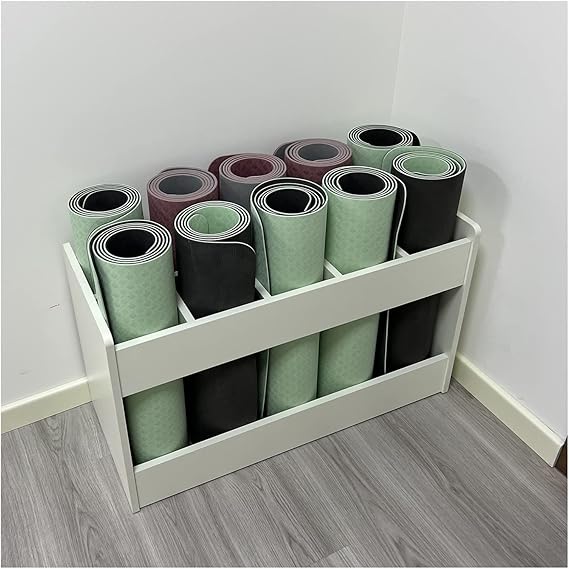 Wood Heavy Duty Yoga Mat Rack Holder Commercial, Freestanding 10 ...