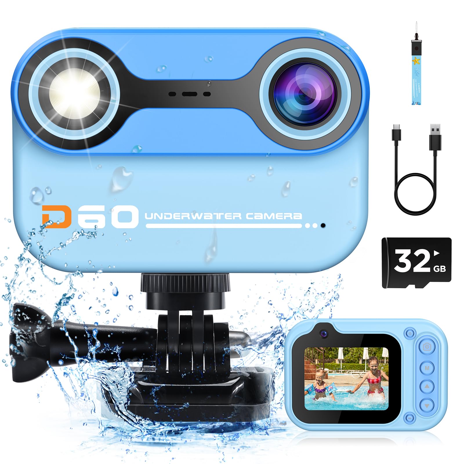 Amazon.com: Kids Camera Waterproof, 2.4'' HD 1080P IPS Scren Toddler ...