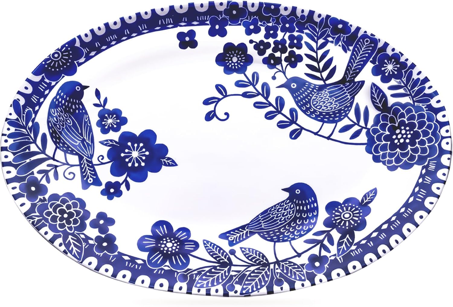 Amazon.com | Sonemone 14 inch Blue Bird Serving Platter, Ceramic Oval ...