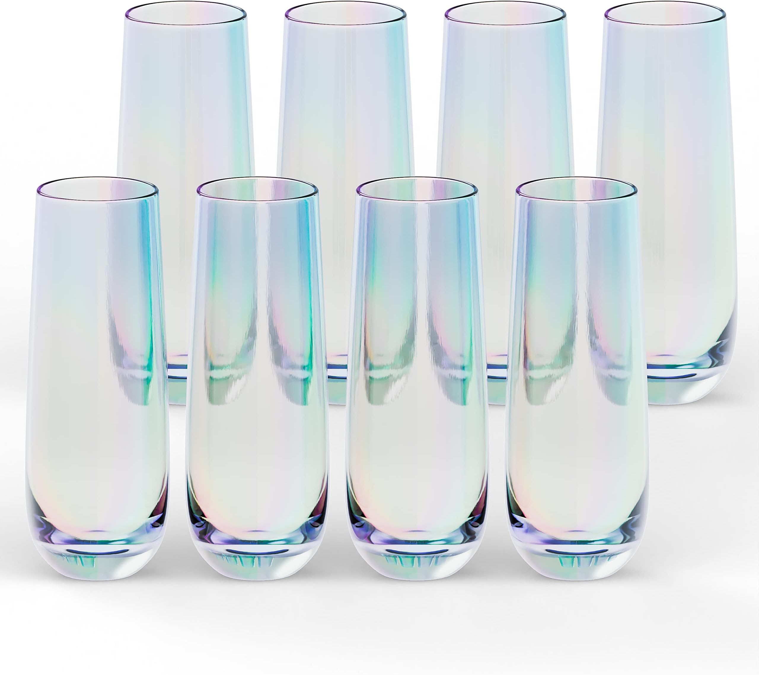 Amazon.com | Libbey Vina Stemless 8.5-Ounce Clear Champagne Flute Glass ...