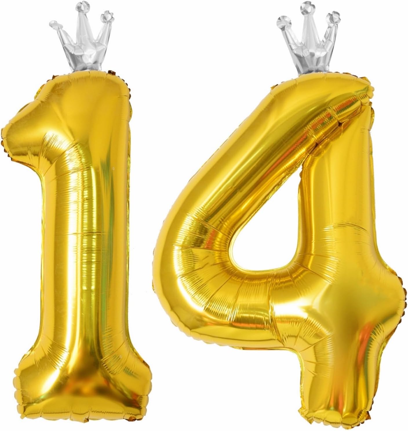 Amazon.com: 40-Inch Gold Number 14 Balloons for Birthdays, 14th ...