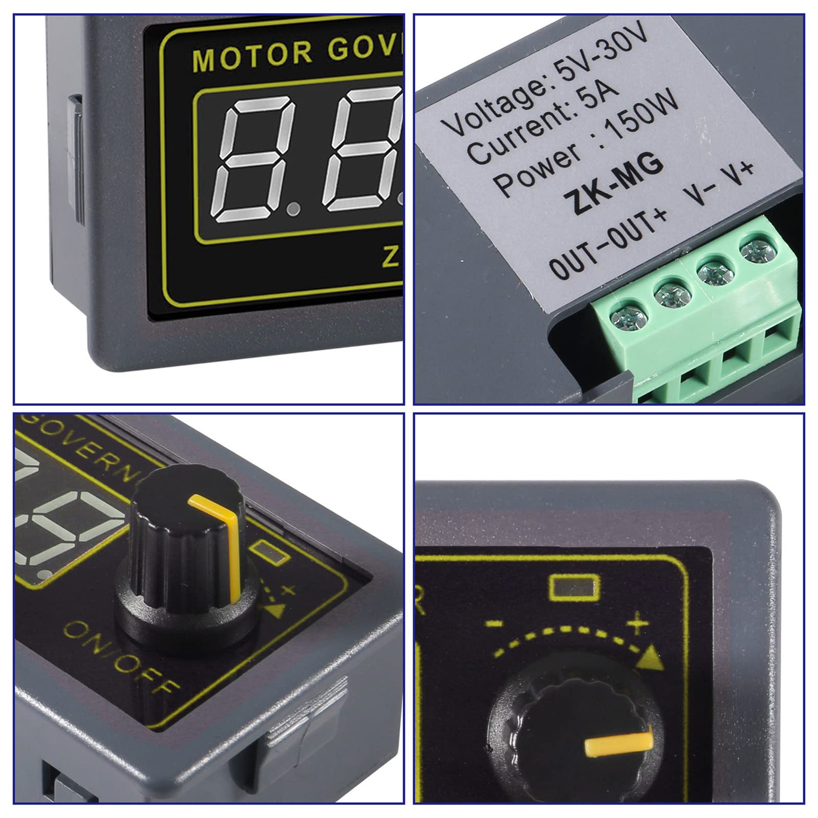 Snapklik.com : Aobao 2pcs DC Motor Speed Controller PWM 5V 12V 24V 150W ...